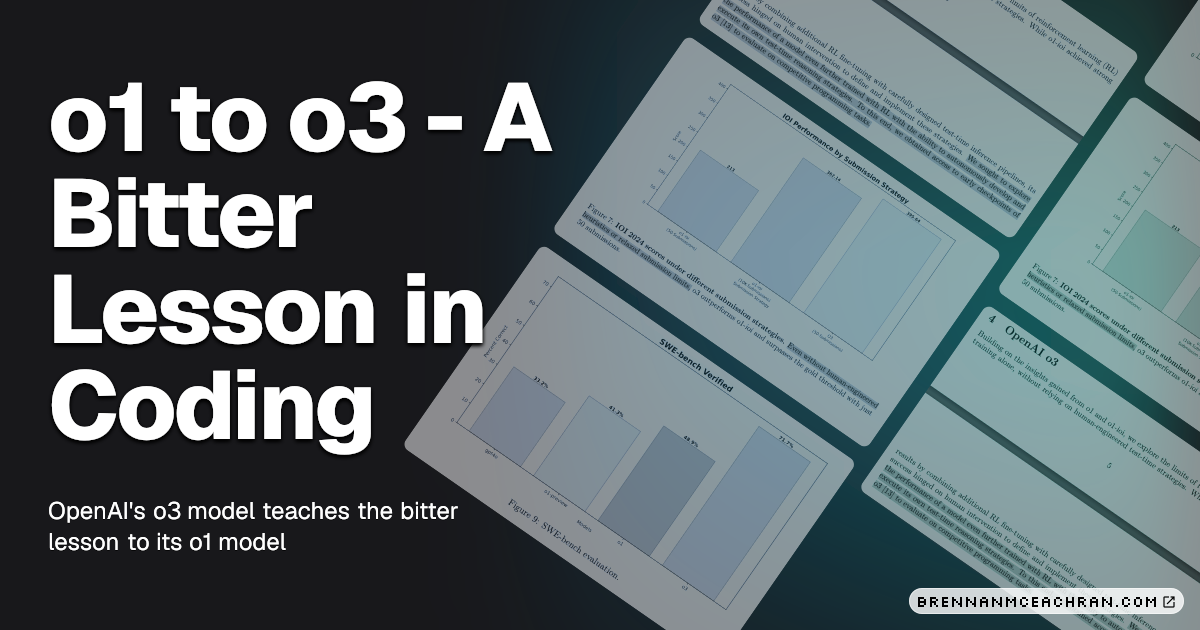 o1 to o3 - A Bitter Lesson in Coding | Brennan McEachran